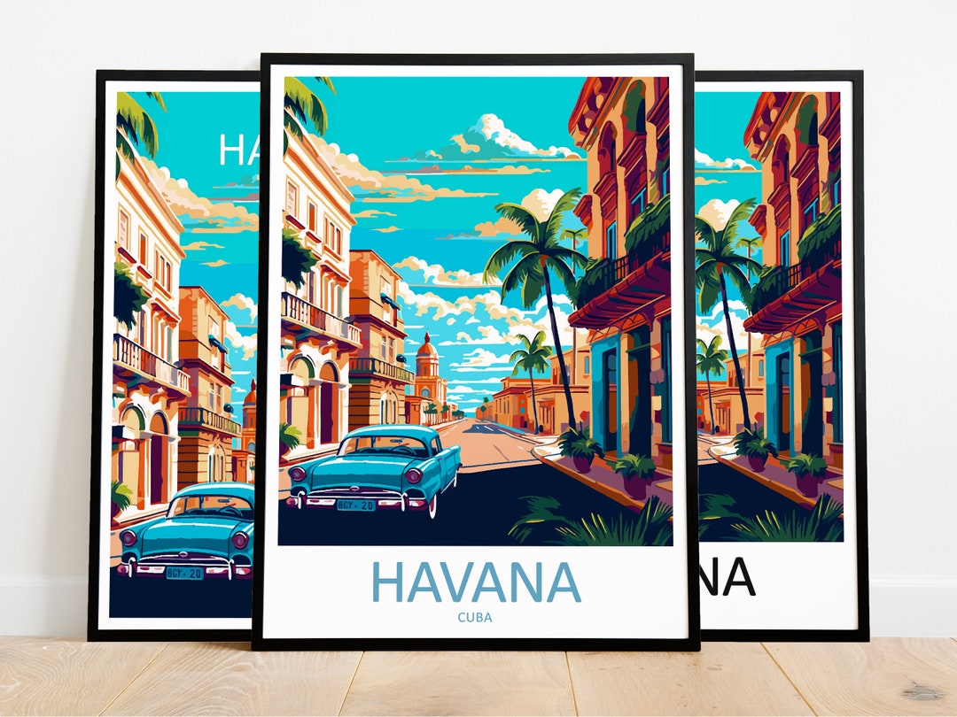 Havana Travel Print Art Havana Poster Cuba Wall Art Decor Havana Gift ...