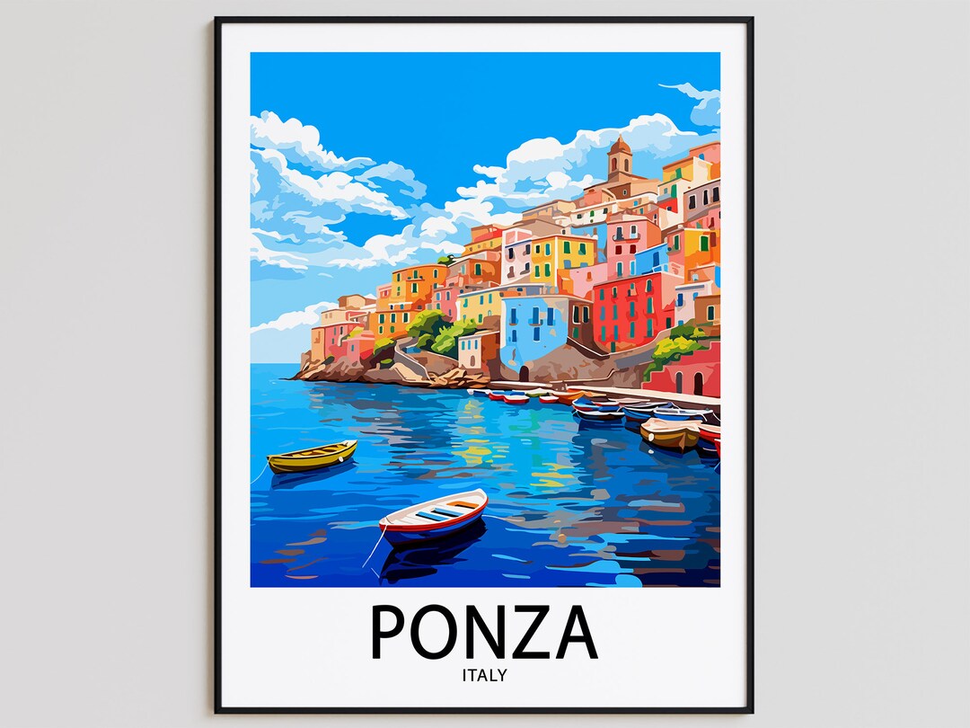 Ponza Reise Poster Ponza Print Italien Art Print Ponza Geschenk Ponza ...