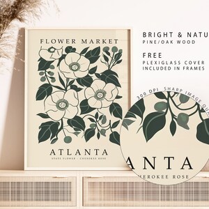 Atlanta Georgia FLOWER MARKET | Atlanta STATE Flower Print | Cherokee ...