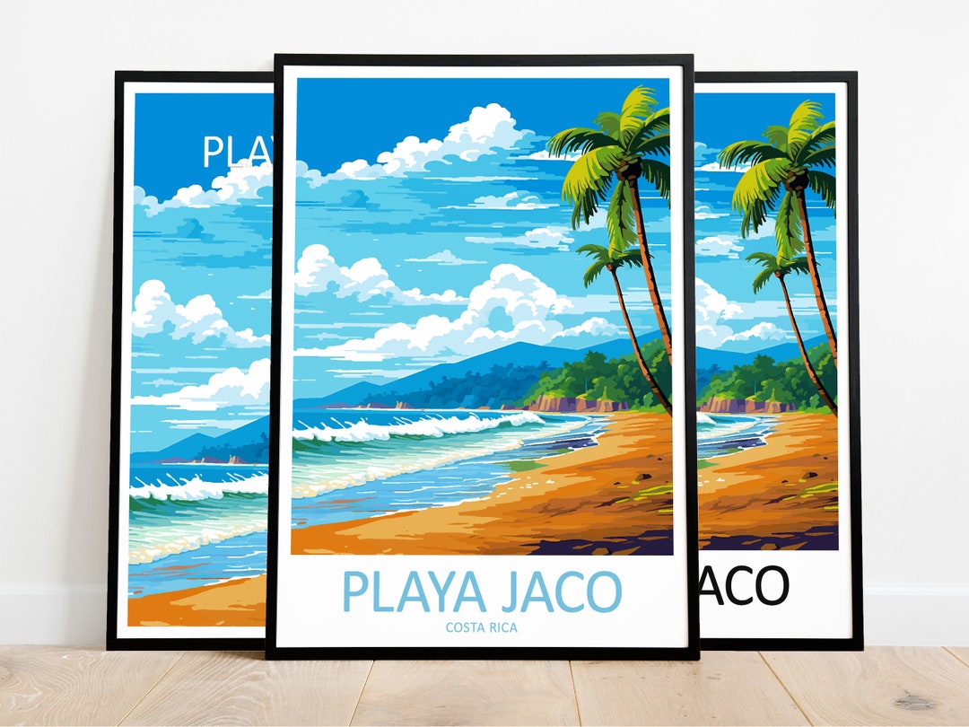 Playa Jaco Travel Print Art Playa Jaco Poster Costa Rica Wall Art Decor ...