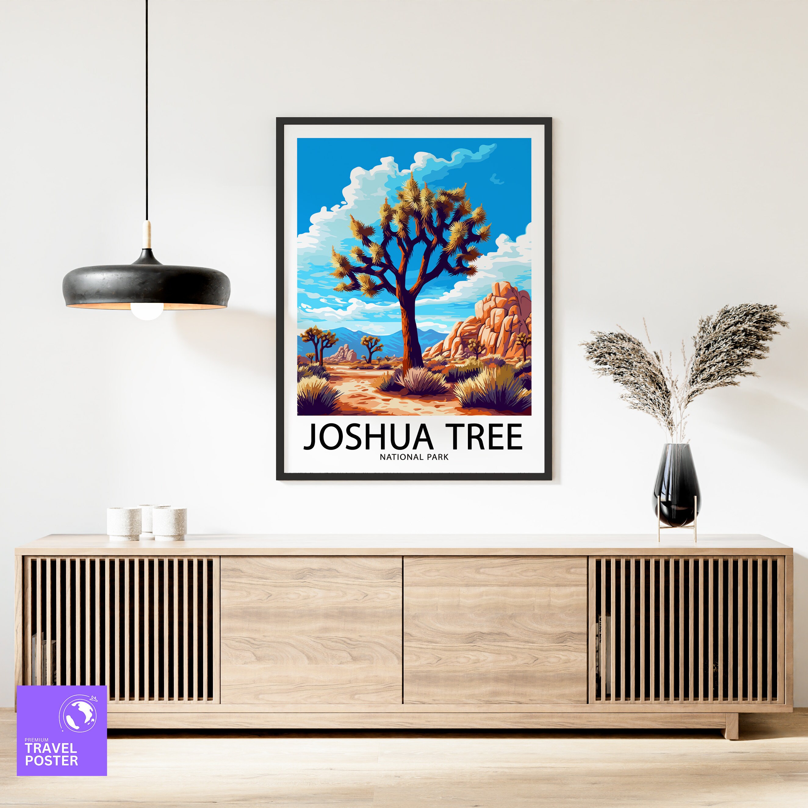 Joshua Tree Travel Poster Joshua Tree Print National Park Art - Etsy