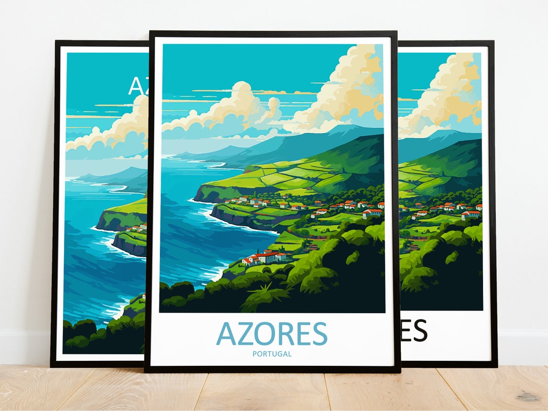 Azores Travel Print Art Azores Poster Portugal Wall Art Decor Azores ...