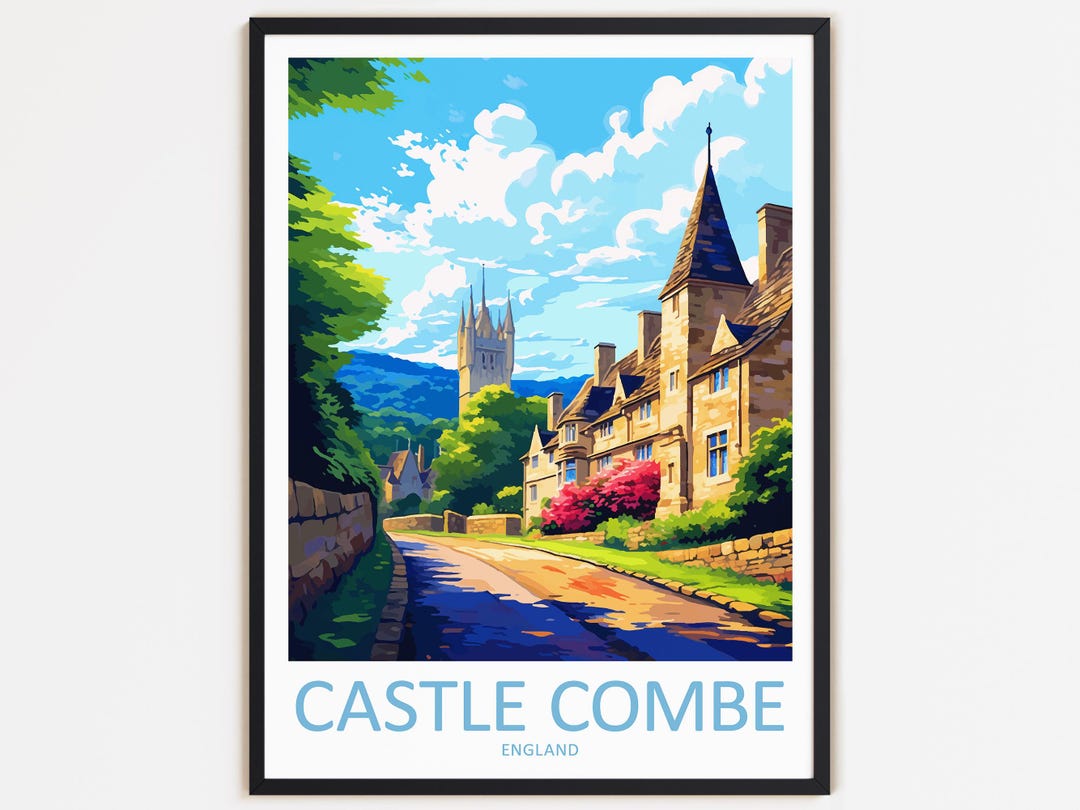 Castle Combe Travel Print Wall Decor Wall Art Castle Combe Wall Hanging ...
