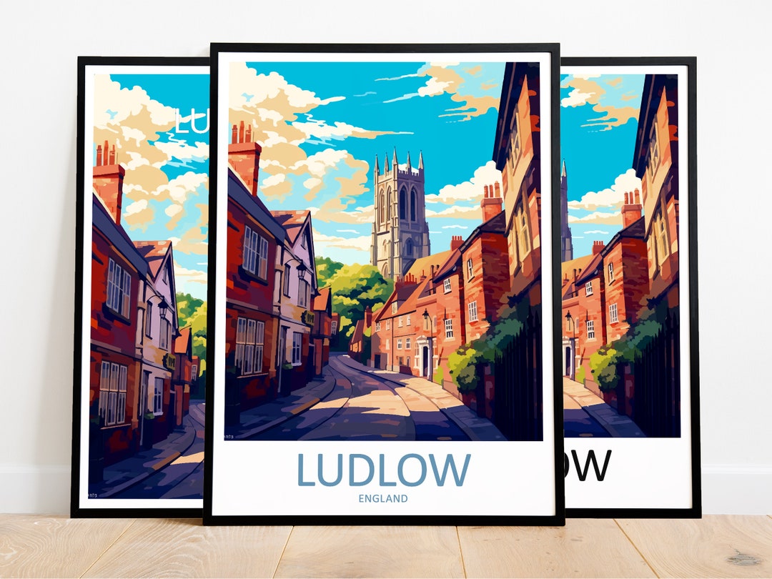 Ludlow Travel Print Art Ludlow Poster England Wall Art Decor Ludlow ...