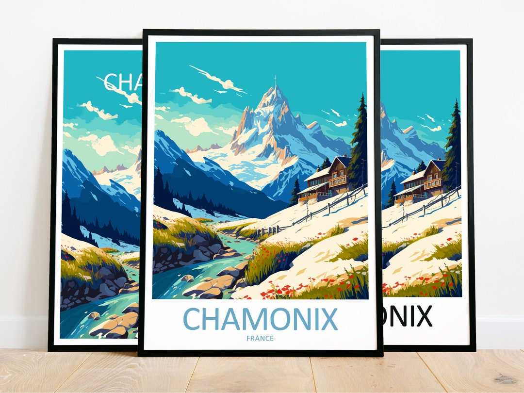 Chamonix Travel Print Art Chamonix Poster France Wall Art Decor ...