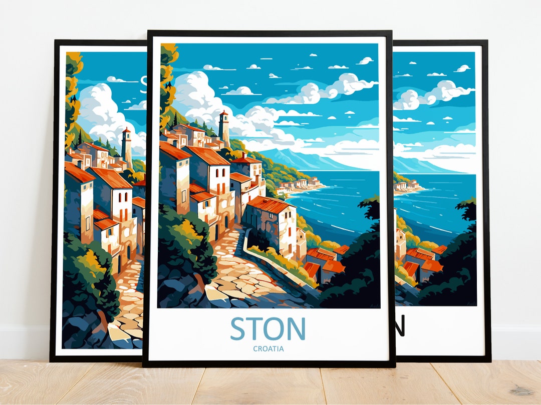 Ston Travel Print Art Ston Poster Croatia Wall Art Decor Ston Gift Ston ...