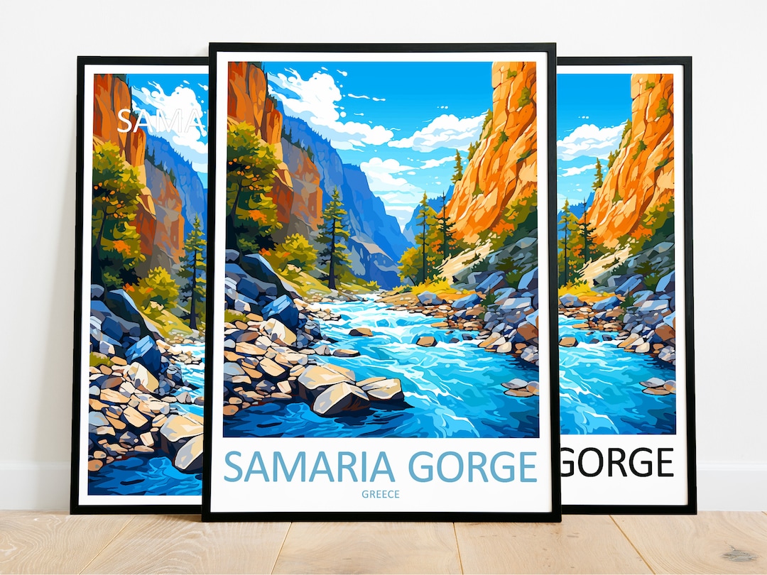 Samaria Gorge Travel Print Samaria Gorge Art Poster Greece Art Print ...