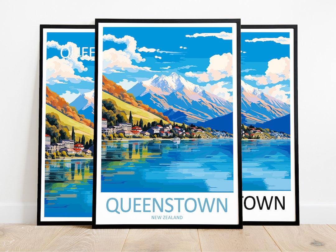 Queenstown Travel Print Art Queenstown Poster New Zealand Wall Art ...