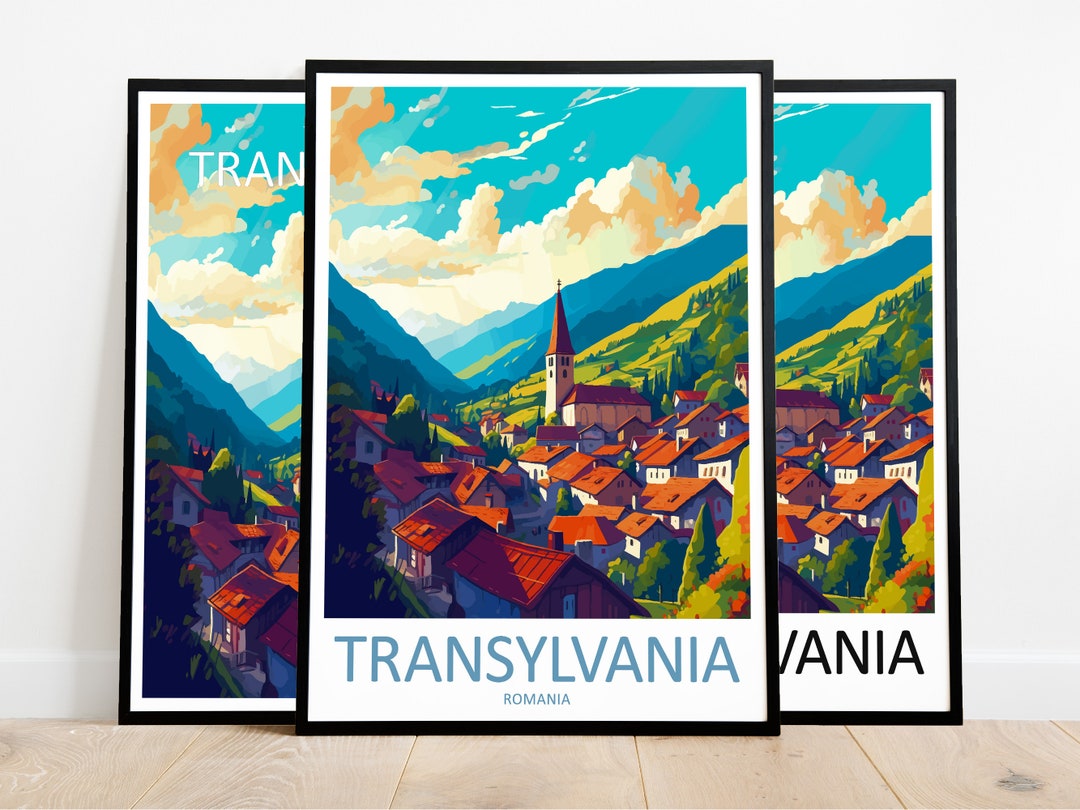 Transylvania Travel Poster Transylvania Print Romania Art Print Transylvania Gift Transylvania ...