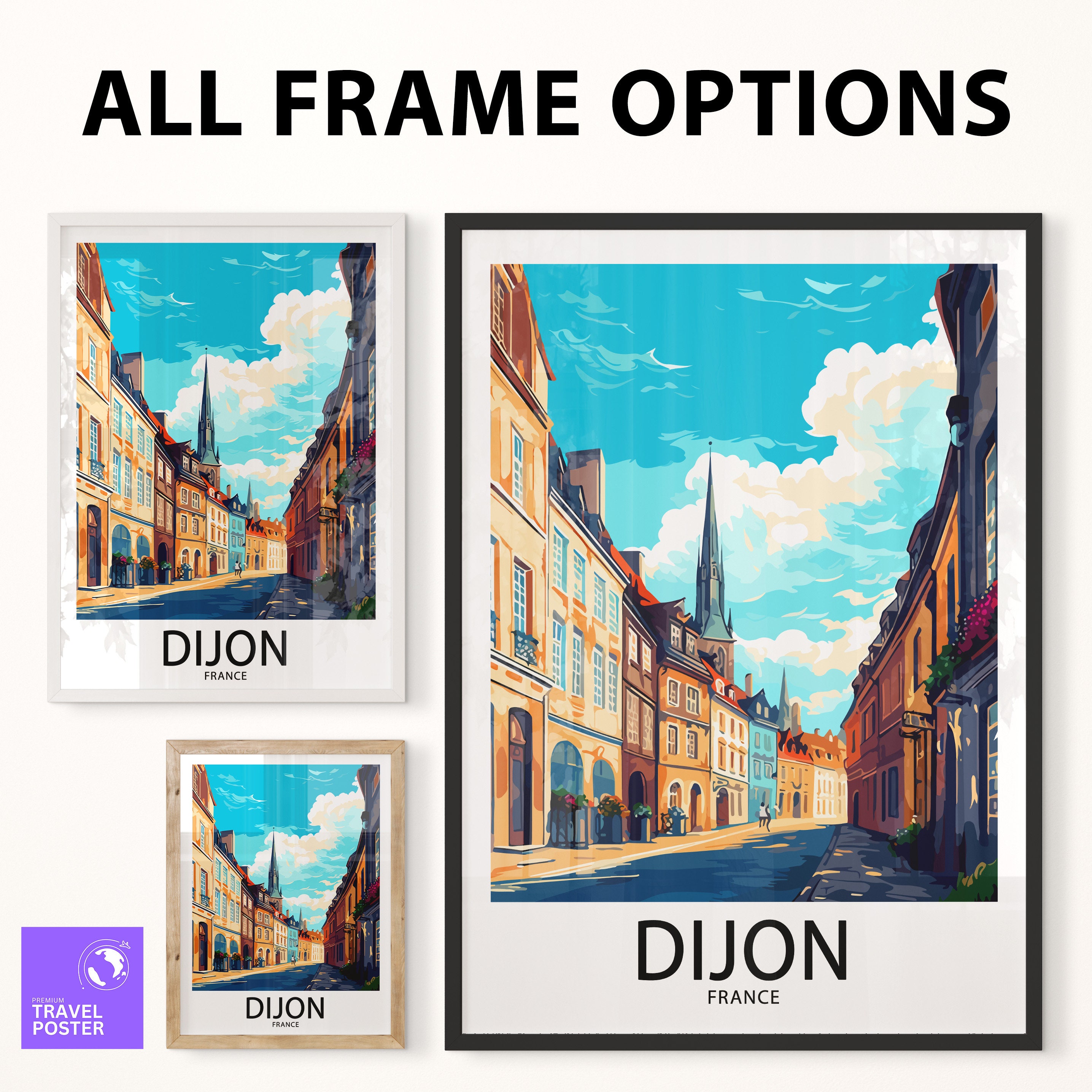Dijon Travel Poster Dijon Print France Art Print Dijon Gift - Etsy