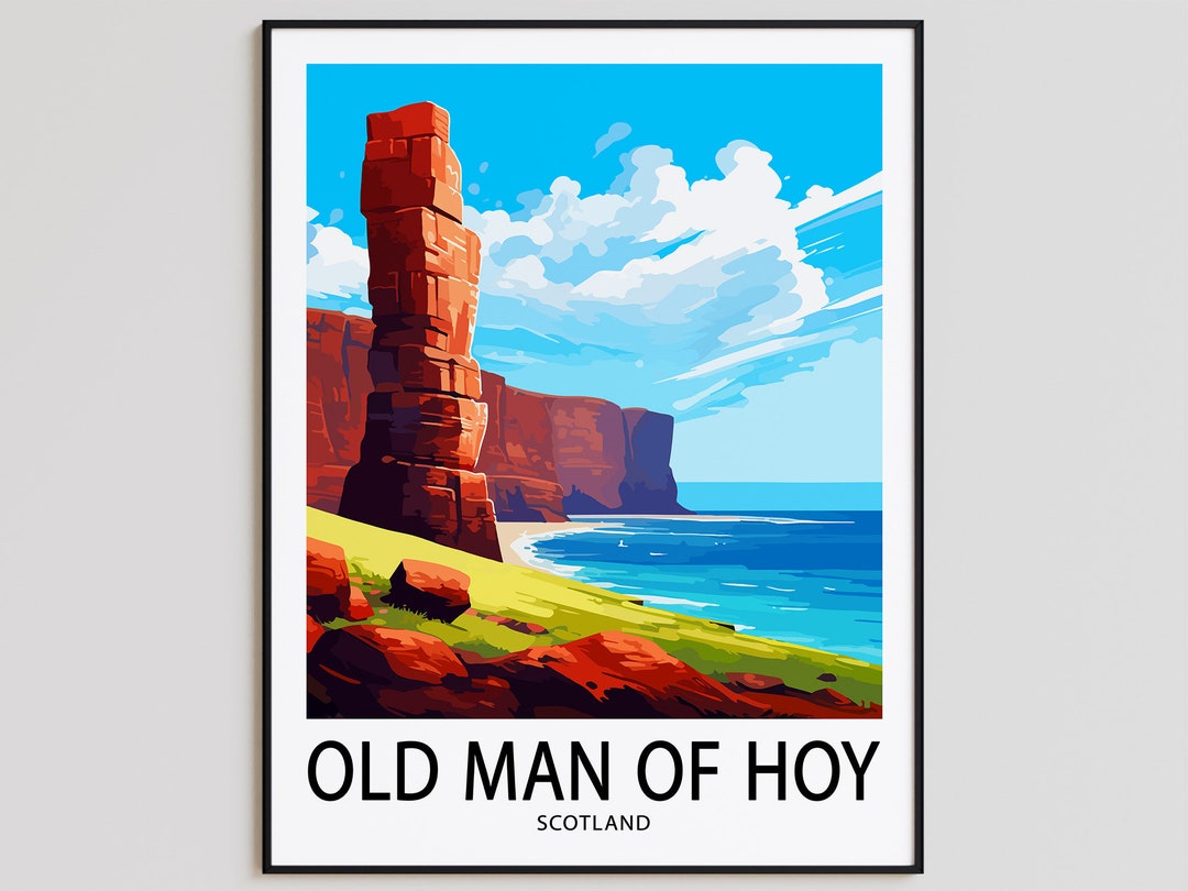 Old Man of Hoy Travel Poster Old Man of Hoy Print Scotland Art - Etsy