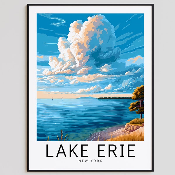Vintage Lake Erie Poster - Etsy