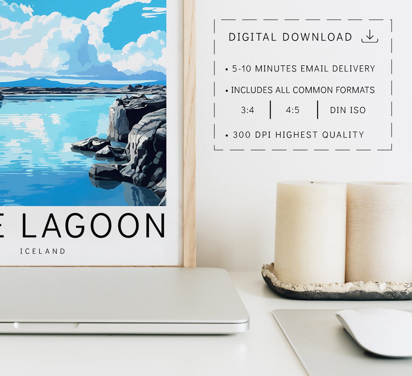 Blue Lagoon Travel Poster Iceland Blue Lagoon Print Blue - Etsy