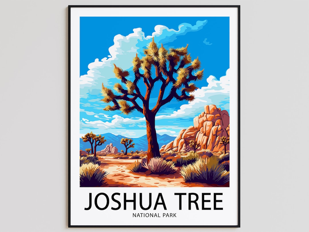 Joshua Tree Travel Poster Joshua Tree Print National Park Art - Etsy