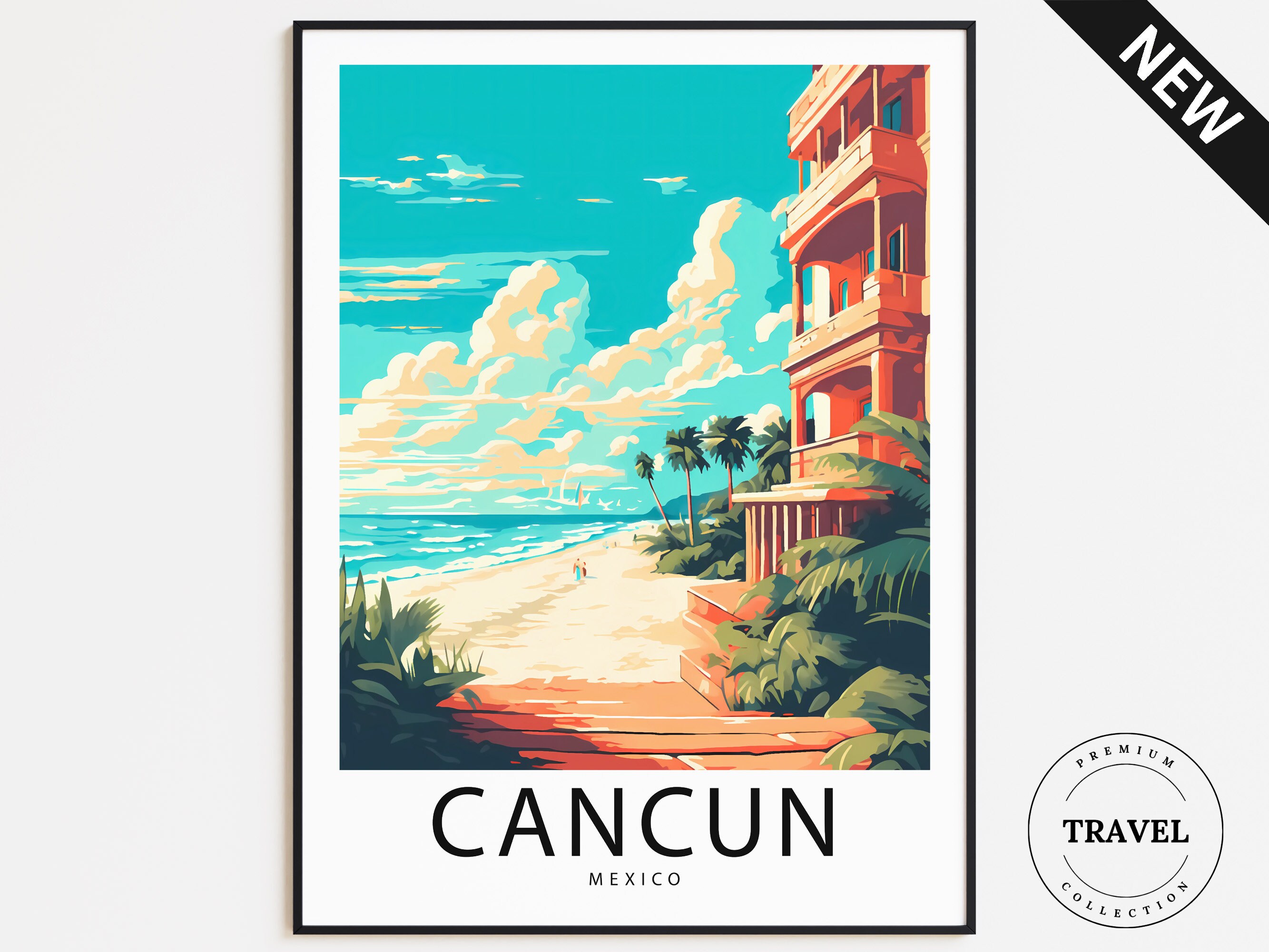 Cancun Travel Poster Mexico Cancun Print Cancun Gift - Etsy