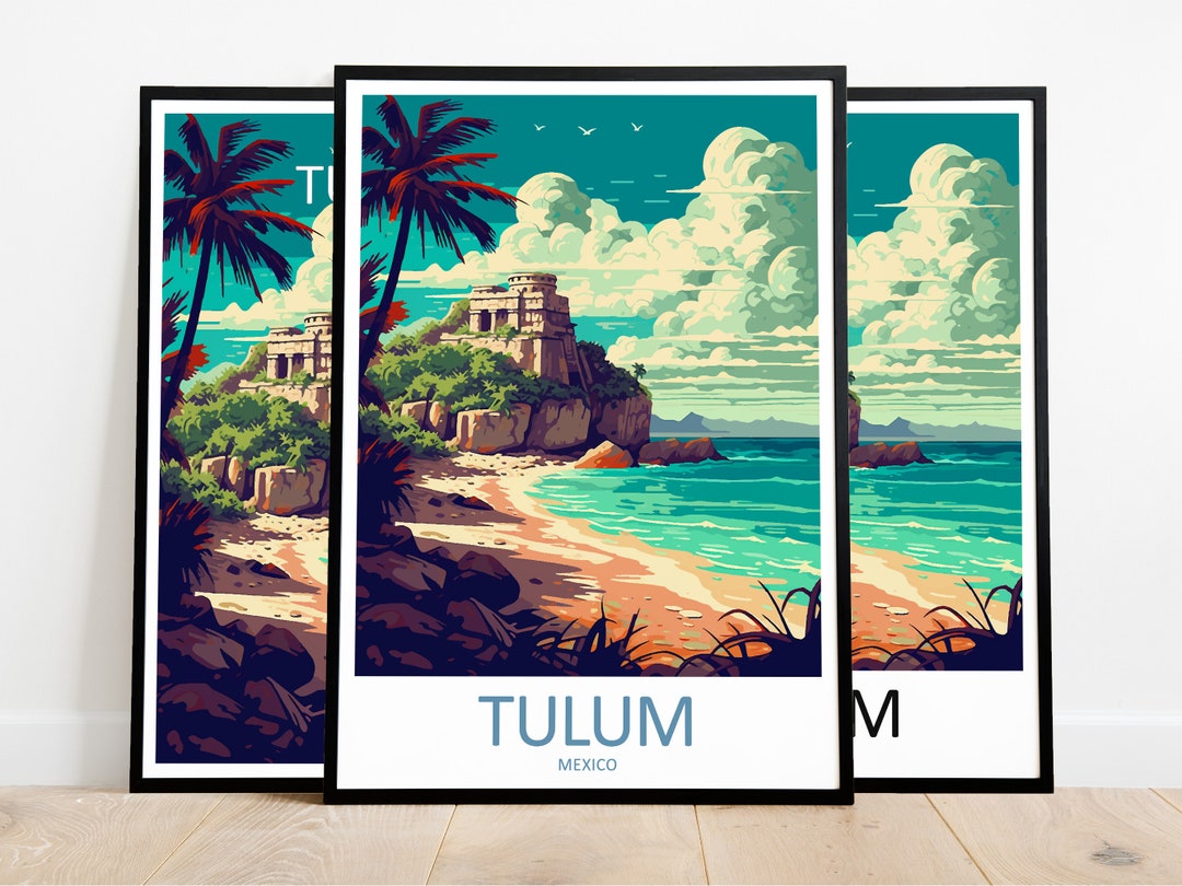 Tulum Travel Print Art Tulum Poster Mexico Wall Art Decor Tulum Gift ...