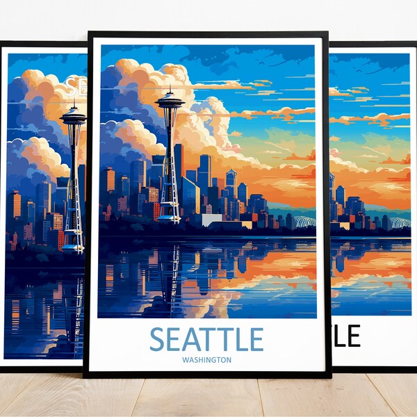 Seattle Poster - Etsy