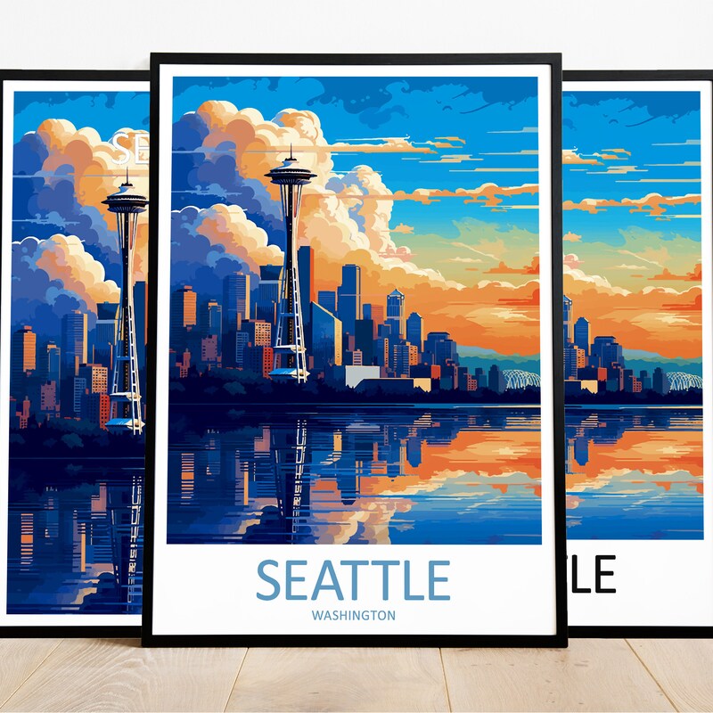 Seattle Poster - Etsy