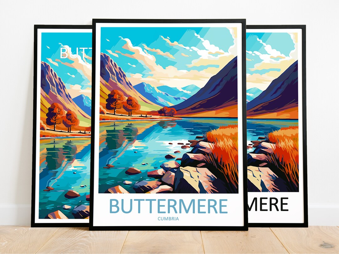 Buttermere Travel Print Art Buttermere Poster Cumbria Wall Art Decor ...
