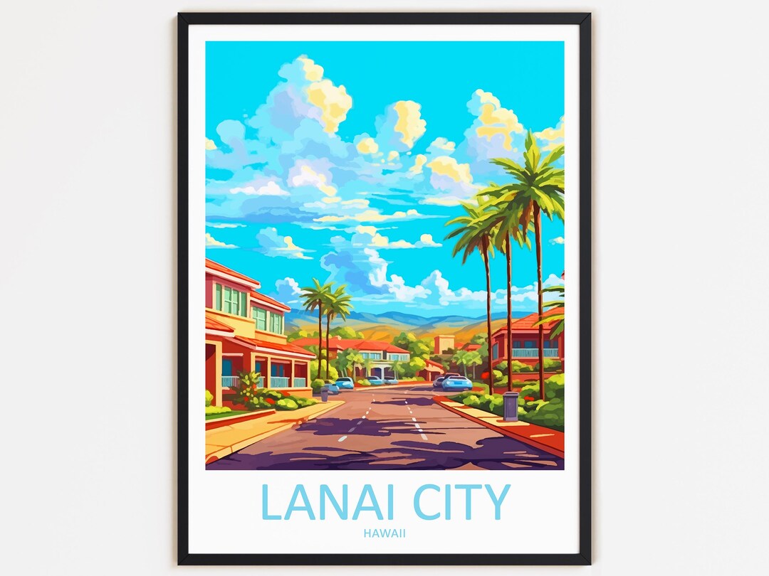 Lanai City Travel Print Wall Decor Wall Art Lanai City Wall Hanging ...