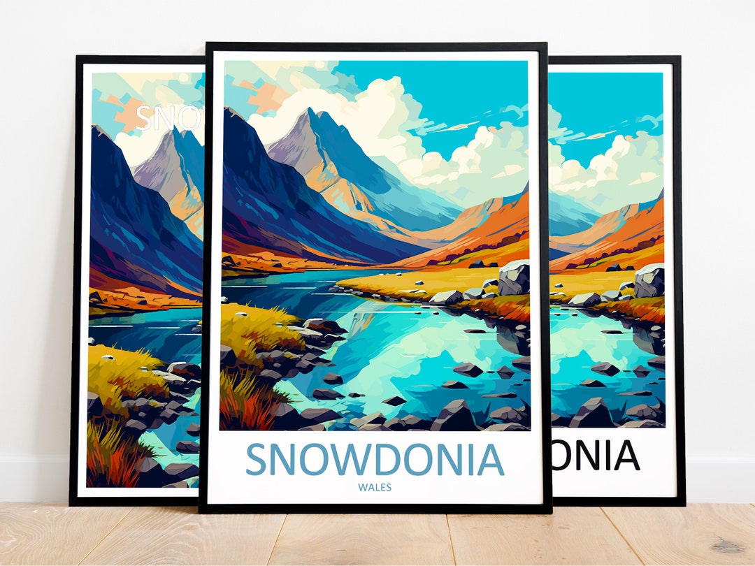 Snowdonia Travel Print Art Snowdonia Poster Wales Wall Art Decor ...