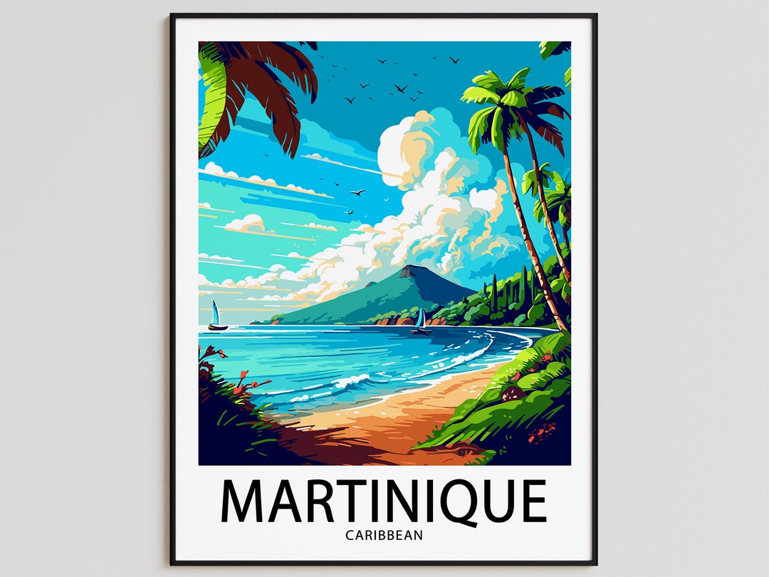 Martinique Travel Poster Martinique Print Caribbean Art Print - Etsy