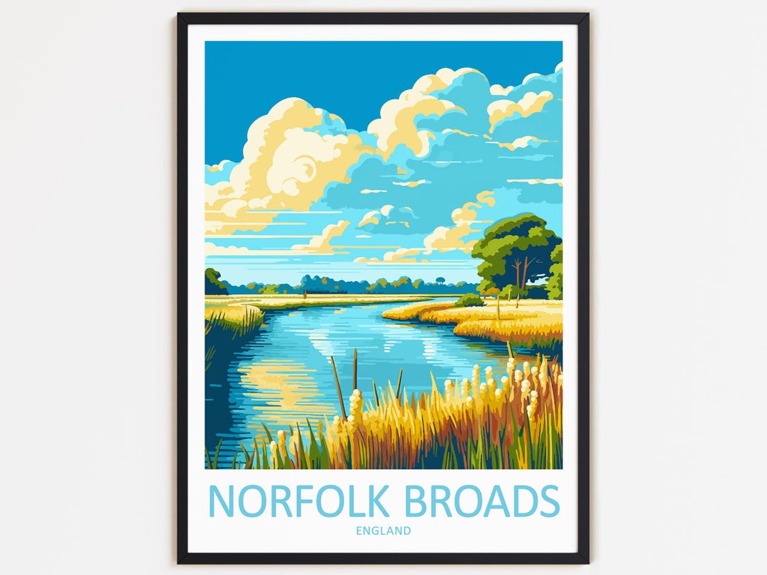 Norfolk Broads Travel Print Wall Decor Wall Art Norfolk Broads Wall ...