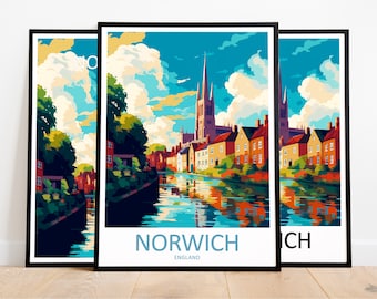 Norwich Wall Art Norwich Travel Print Norwich Decor England Print ...