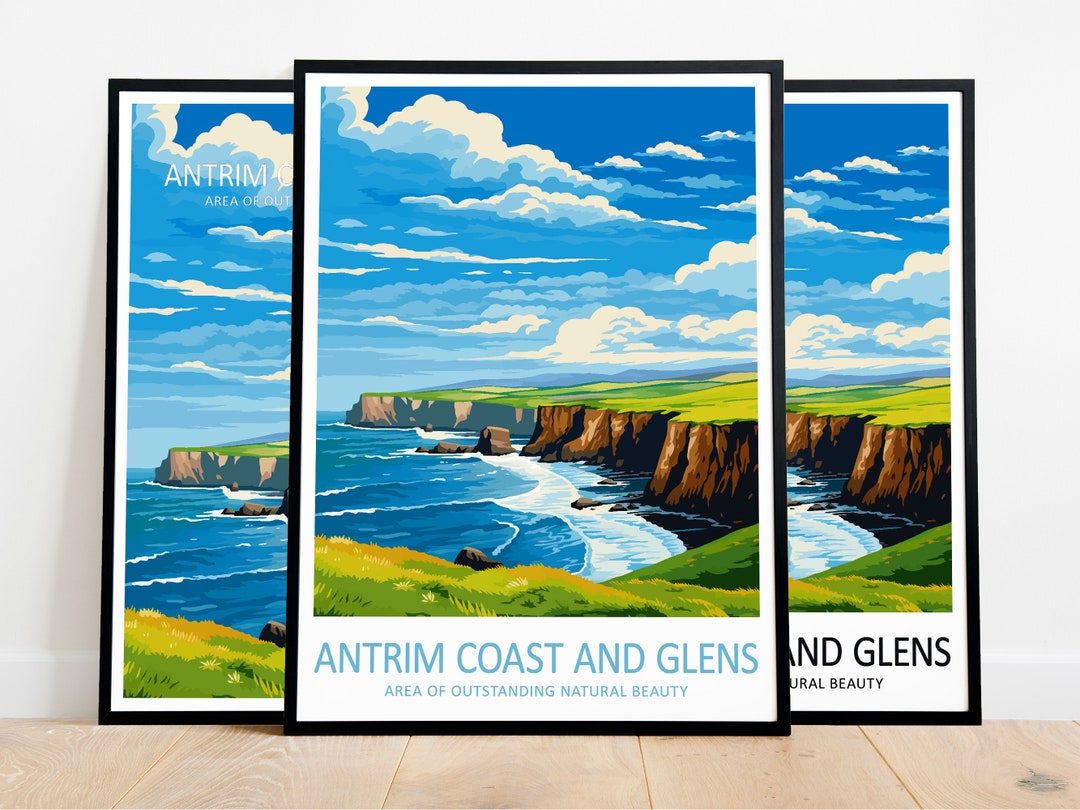Antrim Coast and Glens Travel Poster Antrim Coast and Glens Print Area ...