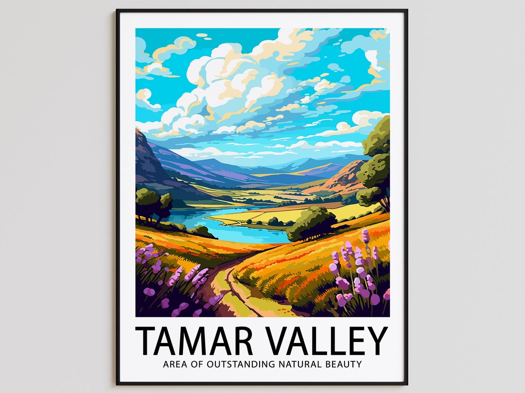 Tamar Valley Travel Poster Tamar Valley Print Area of - Etsy