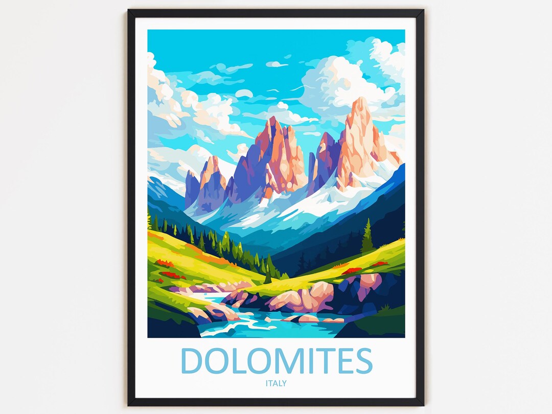 Dolomites Travel Print Wall Decor Wall Art Dolomites Wall Hanging Home ...