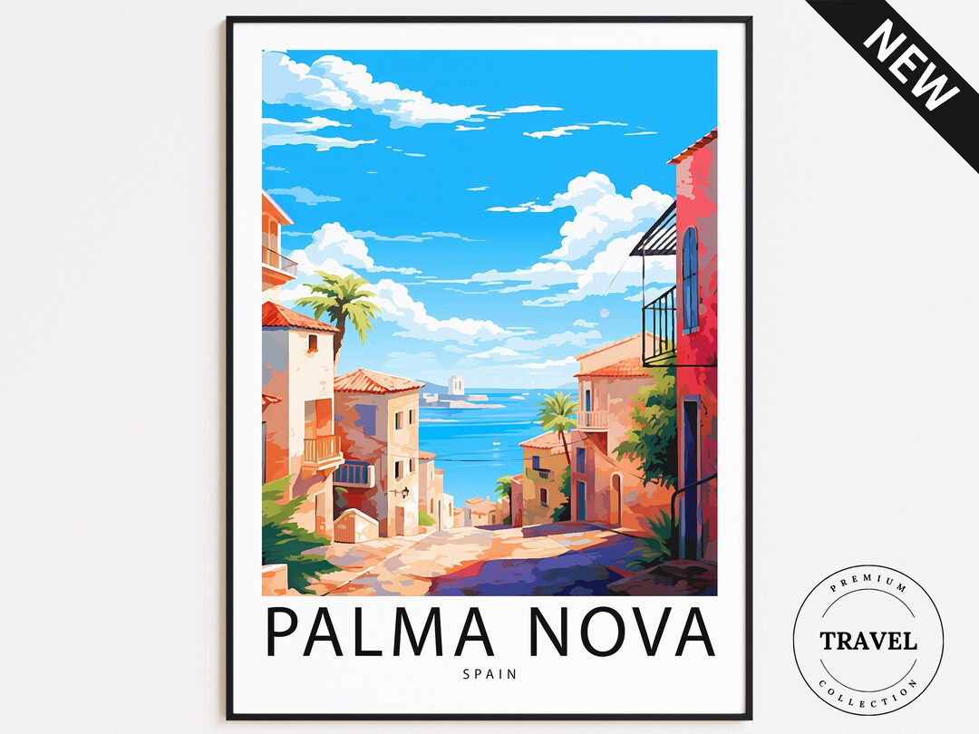 Palma Nova Travel Poster Spain Palma Nova Print Palma - Etsy