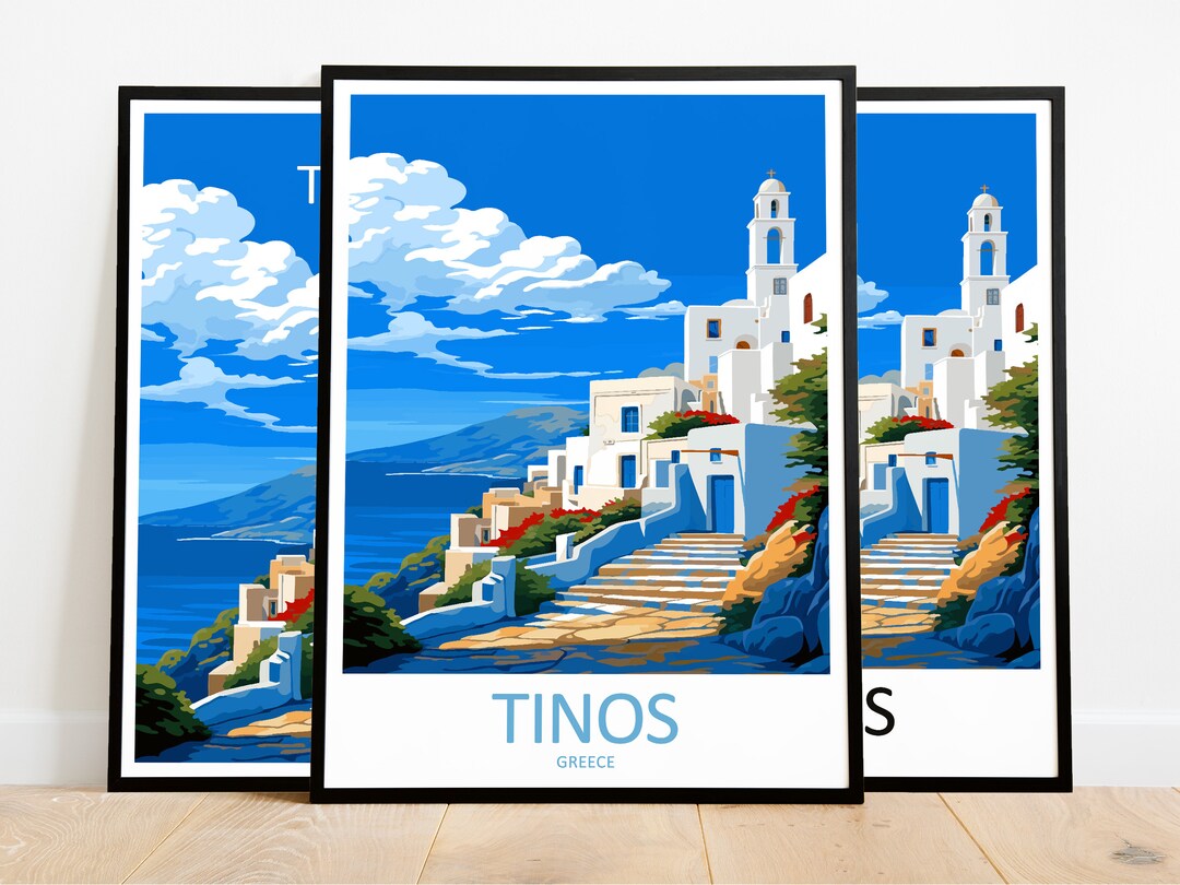 Tinos Travel Print Art Tinos Poster Greece Wall Art Decor Tinos Gift ...