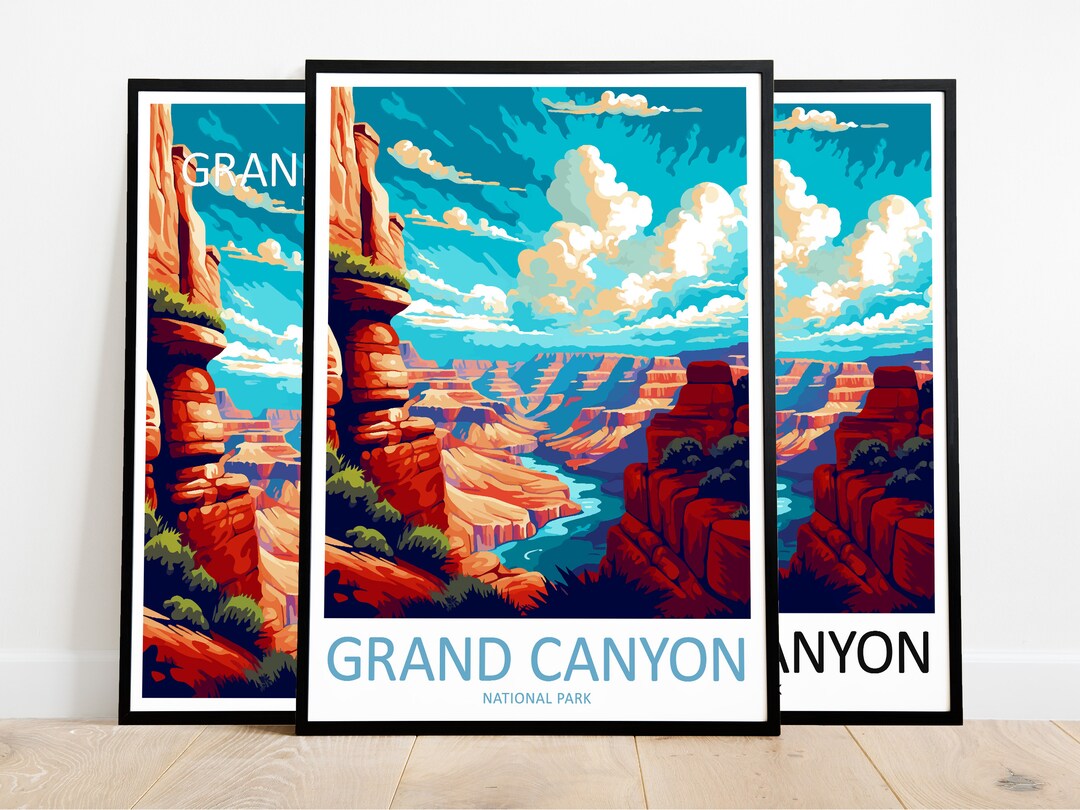 Grand Canyon Travel Print Grand Canyon Art Poster National Park Art ...