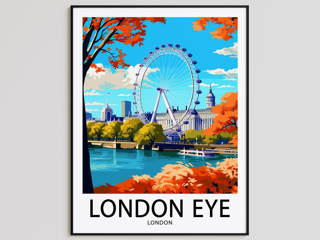 London Eye Travel Poster London Eye Print London Art Print - Etsy