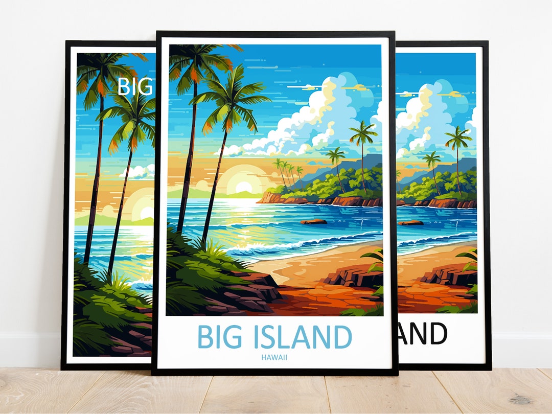 Big Island Travel Print Art Big Island Poster Hawaii Wall Art Decor Big ...