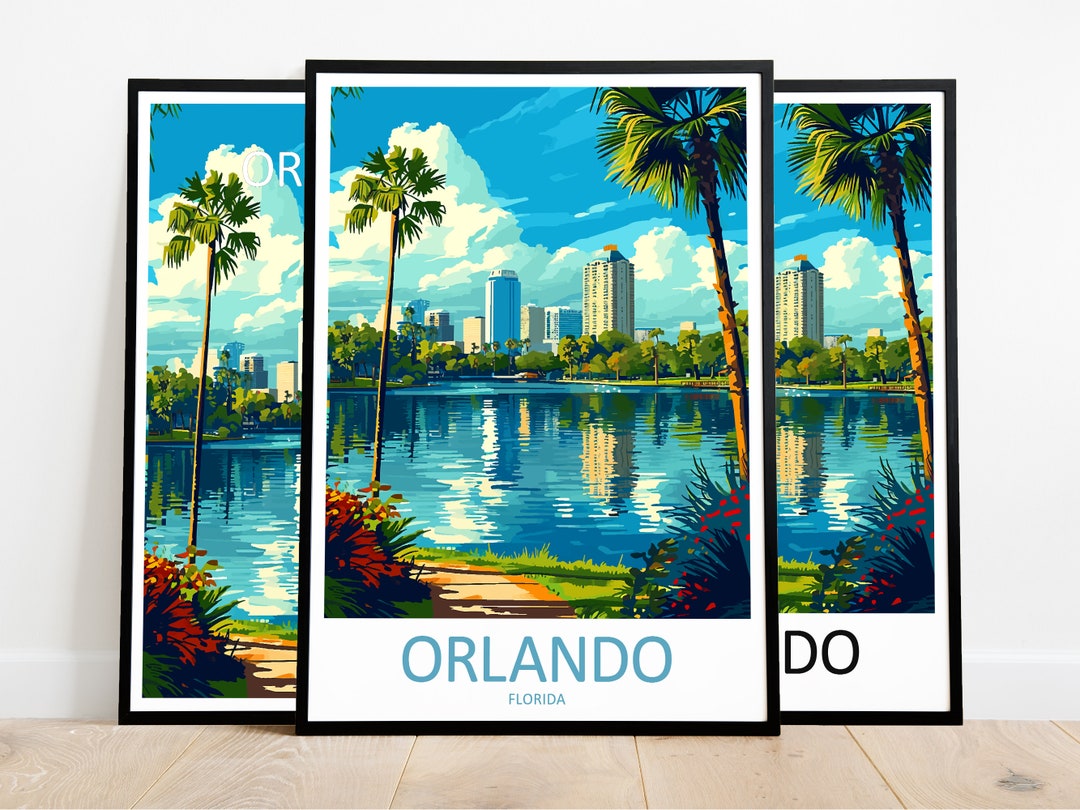 Orlando Travel Poster Orlando Print Florida Art Print Orlando Gift ...
