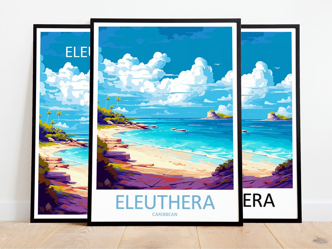 Eleuthera Travel Print Art Eleuthera Poster Caribbean Wall Art Decor ...
