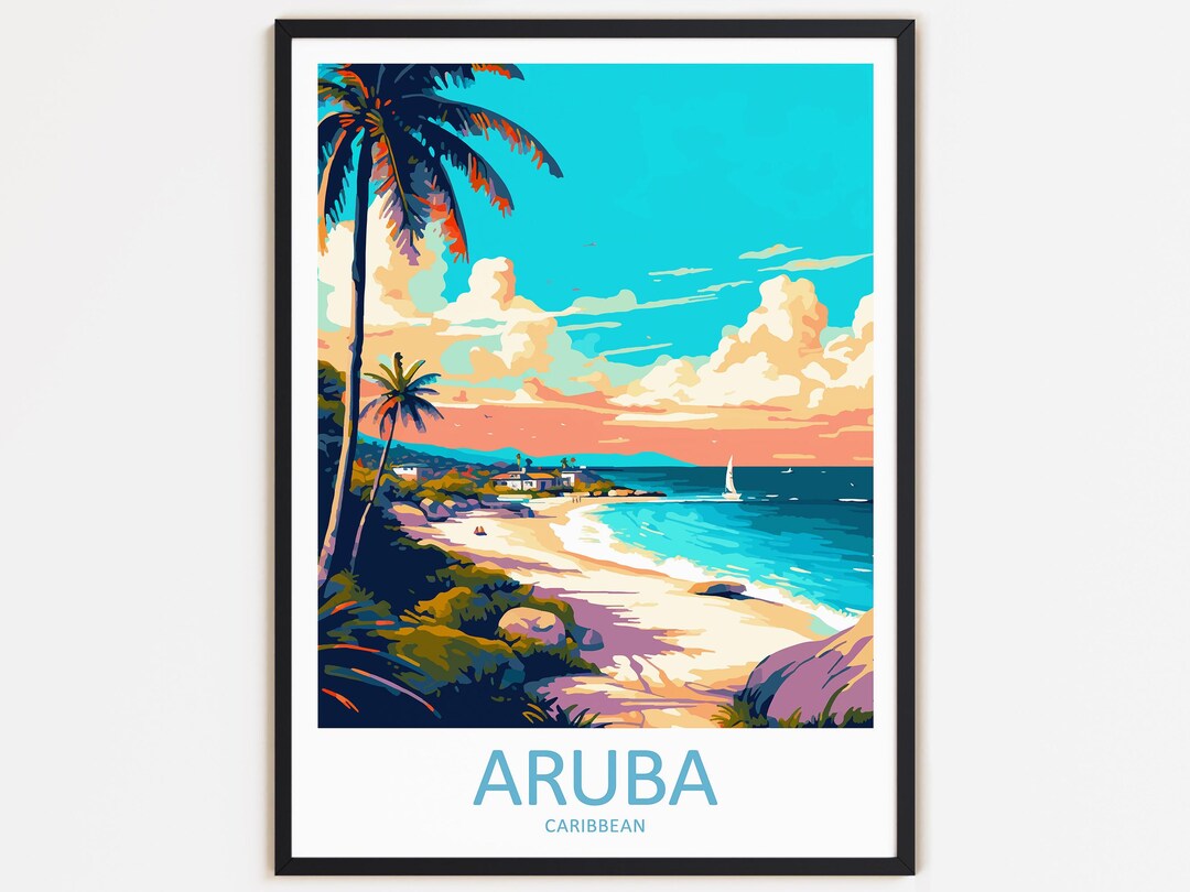 Aruba Travel Print Wall Decor Wall Art Aruba Wall Hanging Home Décor ...