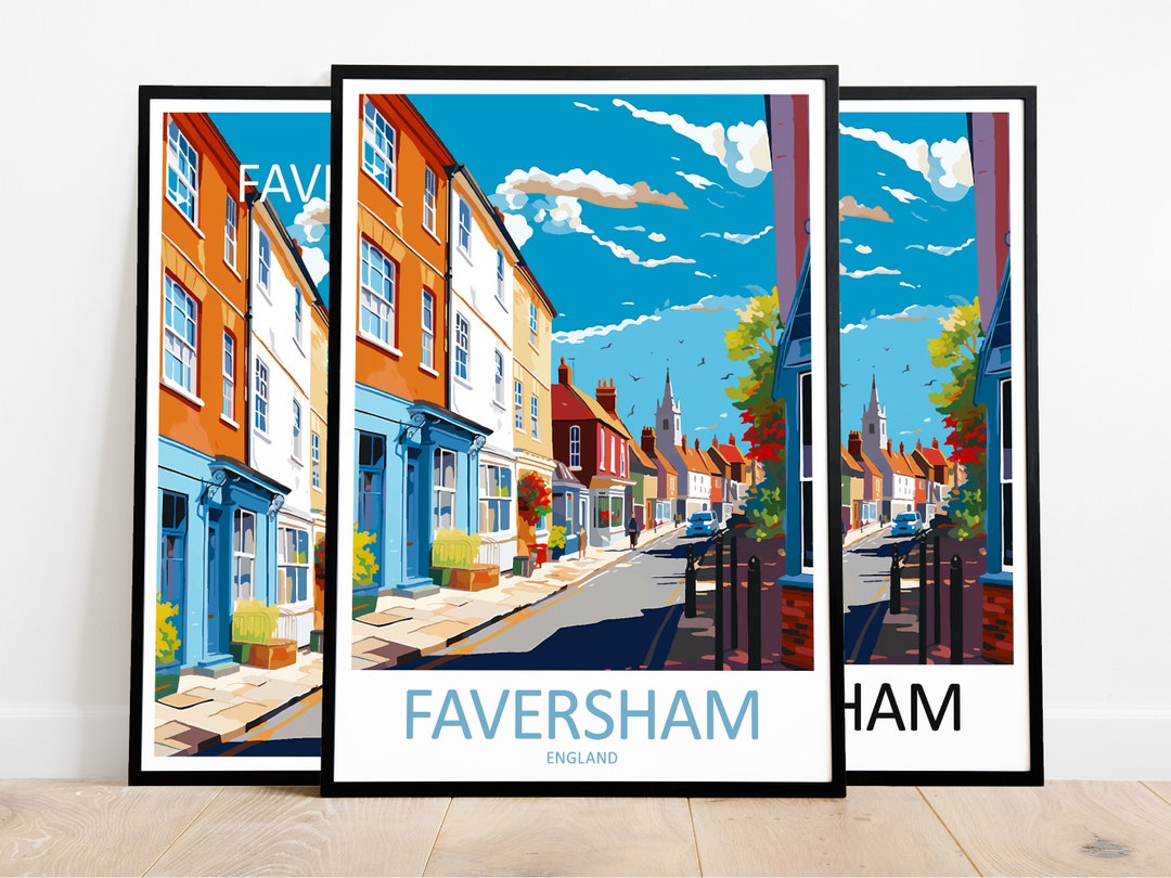 Faversham Travel Print Art Faversham Poster England Wall Art Decor ...