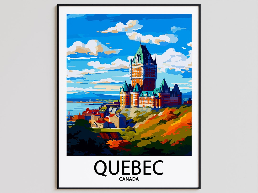 Quebec Travel Poster Quebec Print Canada Art Print Quebec Gift Quebec ...