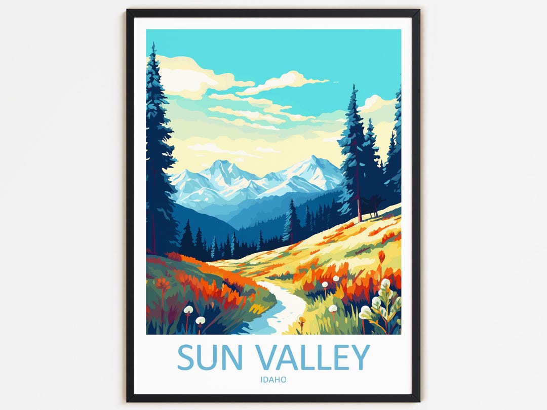 Sun Valley Travel Print Wall Decor Wall Art Sun Valley Wall Hanging ...