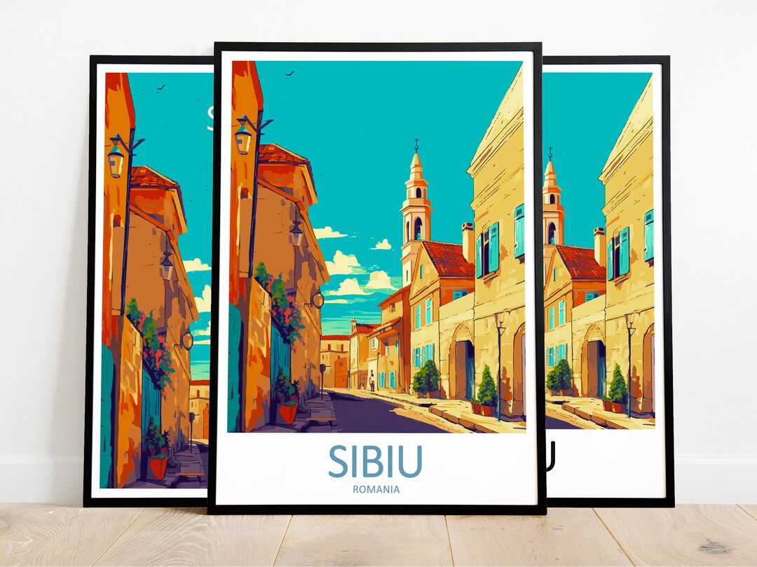 Sibiu Travel Print Art Sibiu Poster Romania Wall Art Decor Sibiu Gift ...