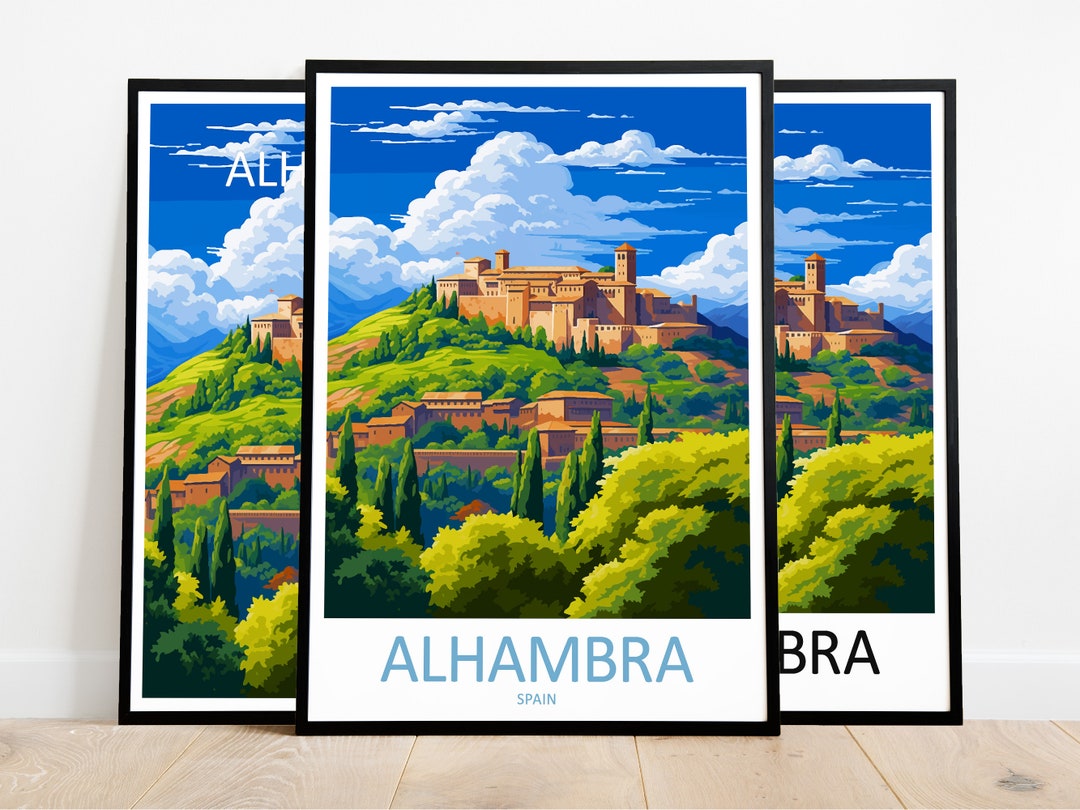 Alhambra Travel Print Art Alhambra Poster Spain Wall Art Decor Alhambra ...