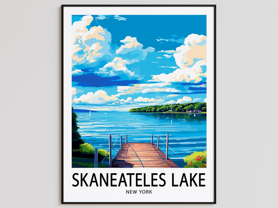 Skaneateles Lake Travel Poster Skaneateles Lake Print New York Art ...