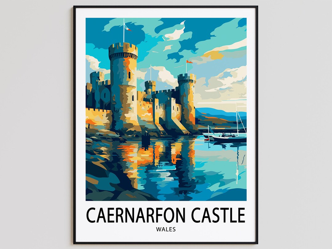 Caernarfon Castle Travel Poster Caernarfon Castle Print Wales - Etsy