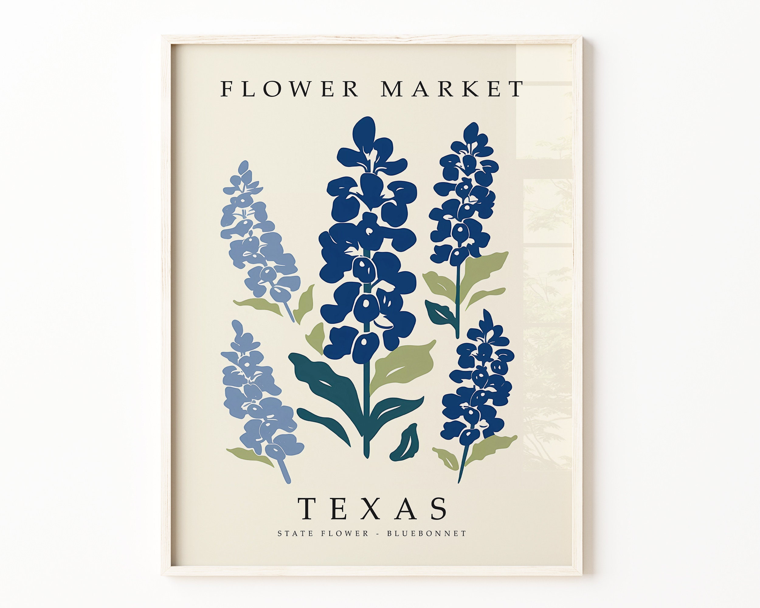 Texas FLOWER MARKET | Texas STATE Flower Print | Bluebonnet Flower ...