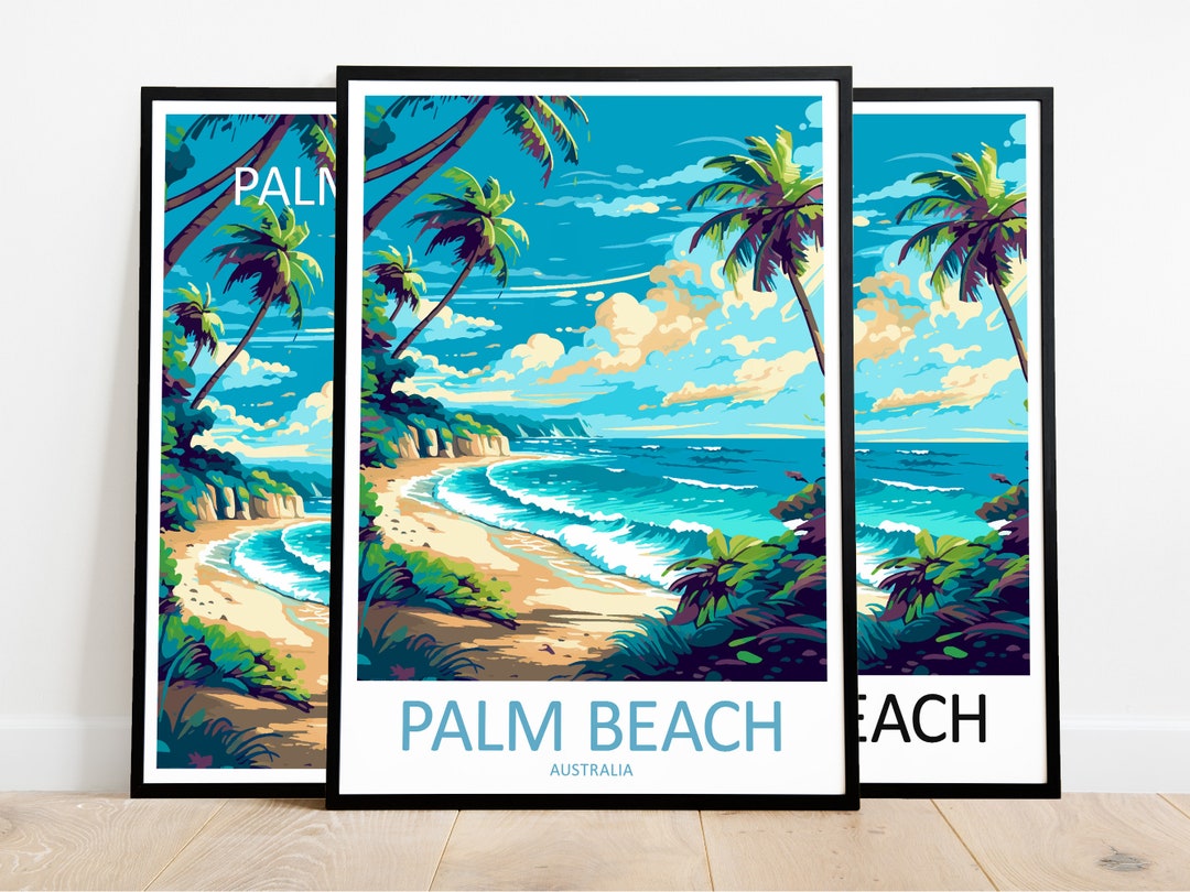 Palm Beach Travel Print Art Palm Beach Poster Australia Wall Art Decor ...