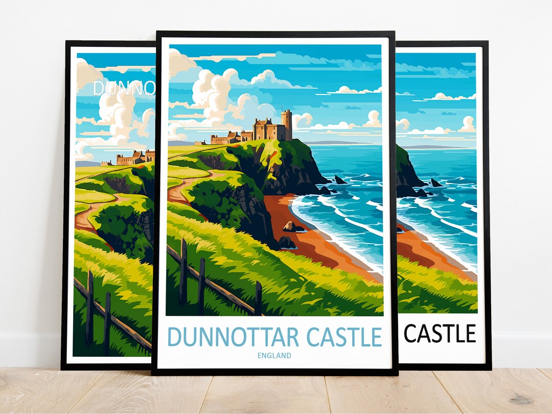 Dunnottar Castle Travel Poster Dunnottar Castle Print England Art Print ...