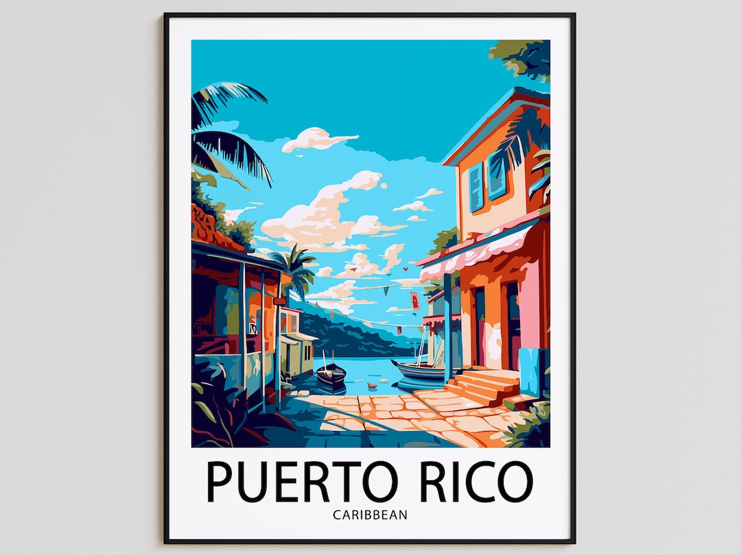 Puerto Rico Travel Poster Puerto Rico Print Caribbean Art - Etsy
